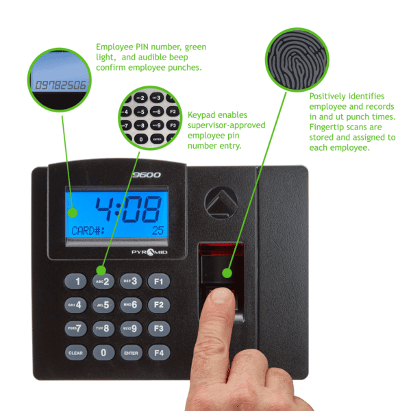 TTELITEEK TimeTrax™ Elite Biometric Time Clock - Pyramid Time Systems